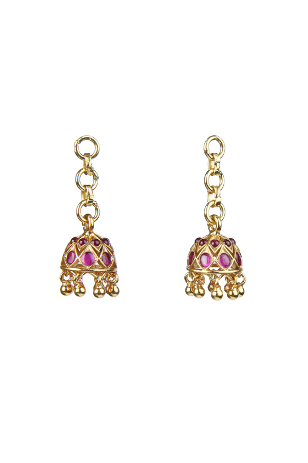 Neeha detachable jhumka - 925 silver gold polish – Sashastrends