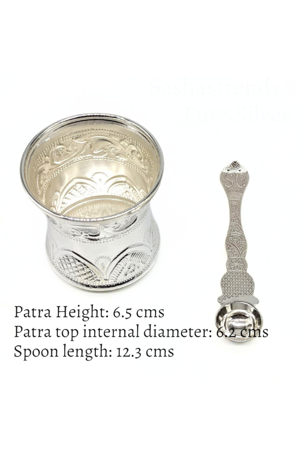 Pure Silver Panchapatra set - 925 silver gift items- pooja items for h ...