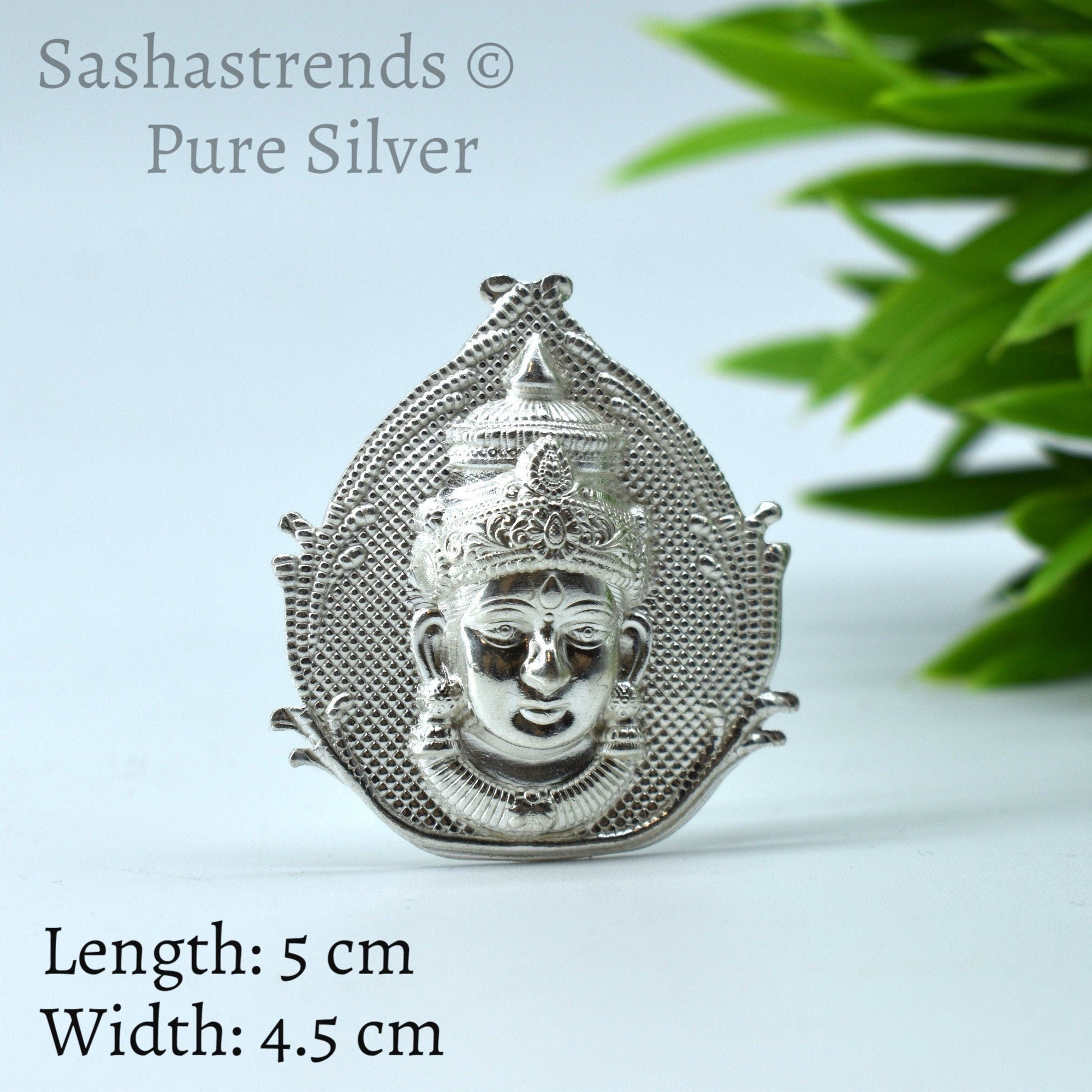 Silver Amman face- Amman face with hook - pure silver gift items- pooj ...