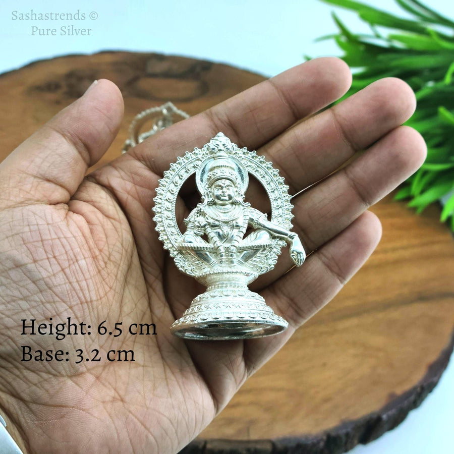Silver god idol - Ayyappan/Manikanta idol - 925 silver gift items- poo ...
